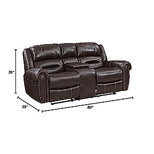 Lexicon Wilder Double Glider Reclining Loveseat, Brown