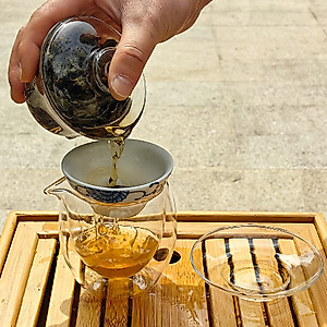 Gaiwan Tea Set, Chinese Traditional Gai Wan Cup With Lid For Infuser Oolong Tea/Puerh Tea (Glass)