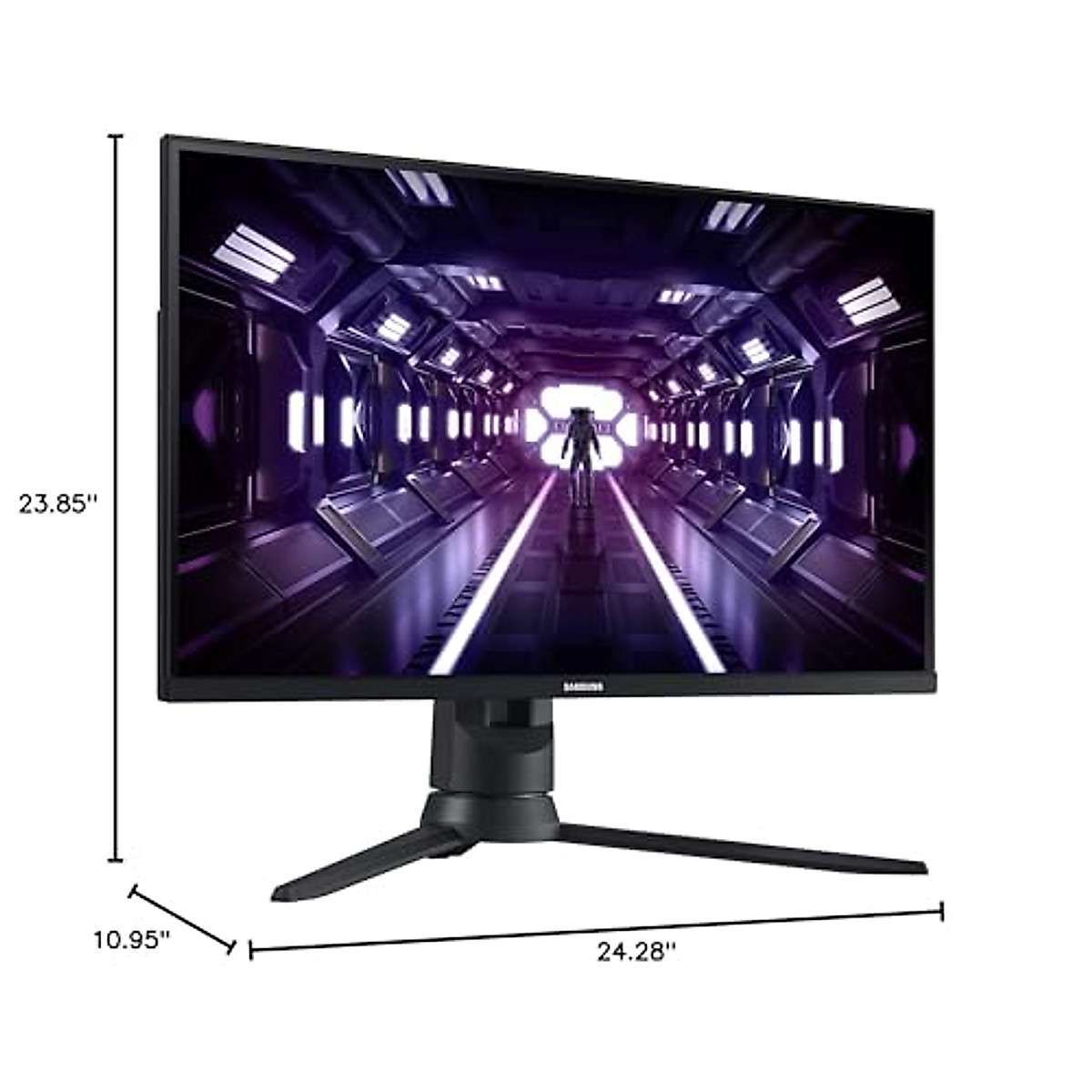 Samsung Odyssey G3 Series 27-Inch FHD 1080p Gaming Monitor, 144Hz, 1ms, 3-Sided Border-Less, VESA Compatible, Height Adjustable Stand, FreeSync Premium (LF27G35TFWNXZA)