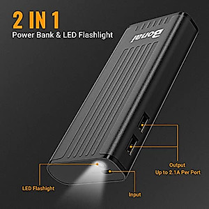 BONAI 10000mAh Portable Charger for Heated Vest, 5V 2.1A Battery Pack for Heated Jacket with Dual USB Output & LED Flashlight for iPhone iPad iPod Samsung Android and More