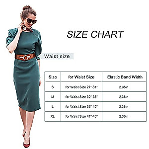 SUOSDEY Women Fashion Wide Elastic Belt Stretch Waist Belt with Easy Silver Buckle for Dresses,white,M