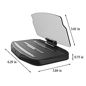 HUD Head Display Mobile Holder HUD Car Navigation Projector, Head Up Display Qi Intelligent Induction Wireless Fast Charging, Cell Phone Holder Compatible with Android and iOS
