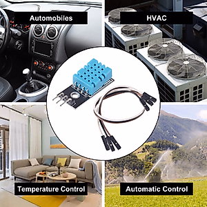 6pcs DHT11 Temperature Humidity Sensor Module Digital Temperature Humidity Sensor 3.3V-5V with Wires, Humidity Measure Range 20%-95% Temperature Measure Range 0-50℃