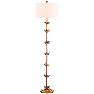 Safavieh FLL4003A Lighting Collection Landen Leaf 63.5" Antique Gold Floor Lamp
