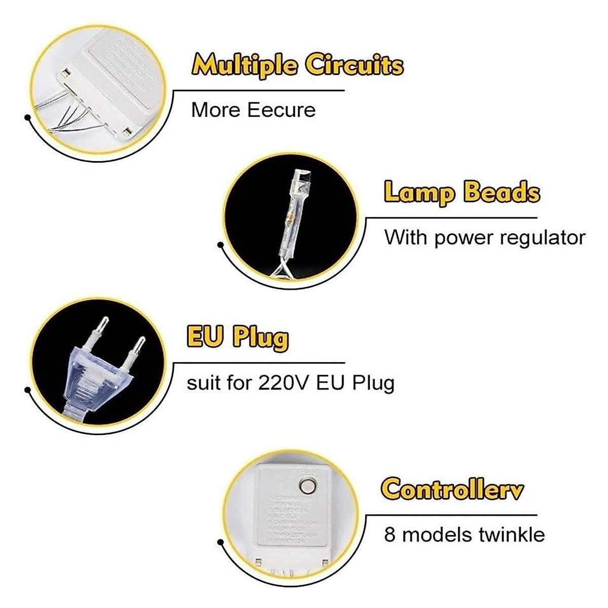 LIUPENGWEI Fairy Lights, Rope Lights 10M 100LED Waterproof String Lights Long LED Outdoor Garden Lights Christmas Lights Lighting 8 Operation Modes For Patio Party Wedding Yard Trees Home garden Ghost