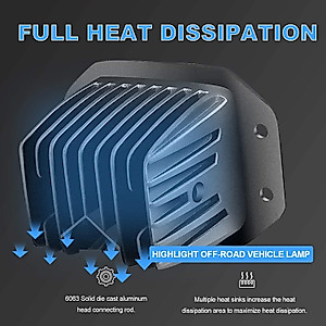 LED Light Bar TURBO SII 4Pcs 3x3 4.5inch LED Lights Cube Pods Flush Mount Spot Beam Offroad Backup Driving Lighting Front Bumper Bullbar Roof Rack for ATV UTV Pickup Jeep Truck Tacoma Chevy Silverado