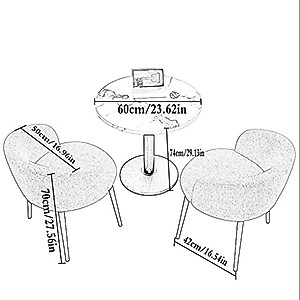 Office Business Hotel Lobby Dining Table Set, Small Conference Table Office & Chair Set, Combination Clothing Store Chess Room Meeting Lounge 1 2 Chairs 60cm in Diameter Little Round ( Color : Gray )