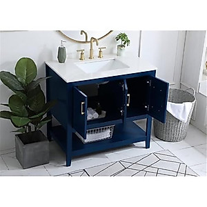 Elegant Kitchen and Bath 36 inch Single Bathroom Vanity Cabinet - Blue