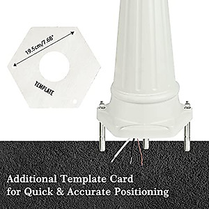 PARTPHONER 3-Head Outdoor Lamp Post Light Birdcage, Waterproof Outside White Street Light Pole with Clear Glass Shade for Yard, Garden, Patio, Path, Driveway