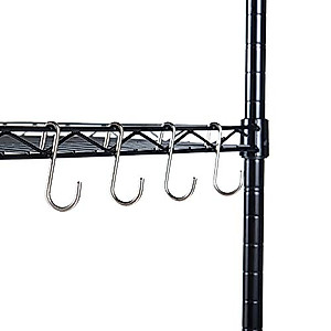 SUNNYSONG 5 Tier Metal Storage Shelves, Kitchen Storage Shelf,Metal Storage Shelves Unit Perfect for Laundry Bathroom Closet Shelves Microwave Stand (Black, (23.62 x 11.81 x 59.05))