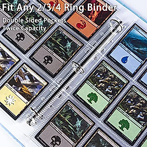 30 Pack 540 Pockets Trading Card Sleeves, Double-Sided 9 Pocket Page Protector, Ultra-Transparent Card Sheets for 3 Ring Binder, Card Sleeves for Cards, Baseball Cards