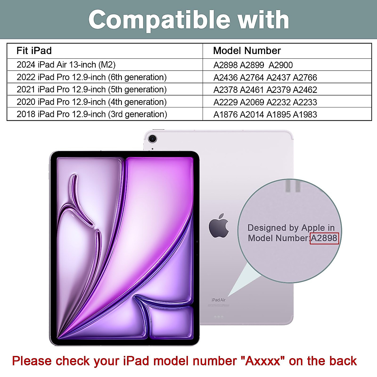 ProCase Smart Case for iPad Pro 12.9 2022/2021/2020/2018, Slim Stand Hard Back Shell Smart Cover for iPad Pro 12.9" 6th Gen/5th Gen/4th Gen/3rd Gen -Grey