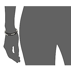 Fossil Women's Leather Bracelet, Color: Silver/Brown (Model: JA6068040)