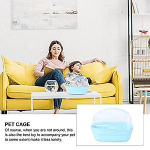 Ipetboom Guinea Pig Cages Hamster Carrier Cage Portable Guinea Pig Small Animal Outgoing Travel Bag Breathable Portable Hamster Cage Outdoor Handbag for Bird Rat Guinea Pig Squirrel Blue