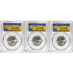 2022 P,D,S American Women Quarter Wilma Mankiller Quarter MS 66 Rosie Label 3 Coin Set PCGS