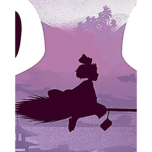 Japanese Anime Cat Art Print - Ukiyo-e Wall Art 8 x 10 Unframed Japanese Anime Artwork Friendly Witch Print Hayao Miyazaki Wall Hanging Cool Movie Inspired Home Decor, Jiji Black Cat Artwork