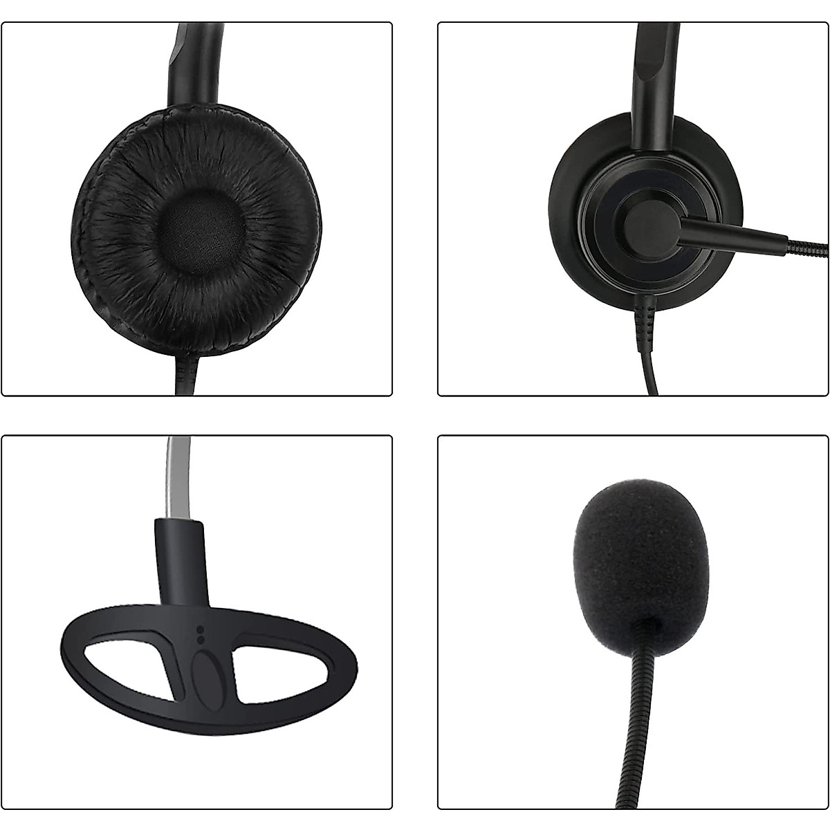 RJ9 Telephone Headsets with Microphone Noise Cancelling, Corded Office Phone Headsets Compatible with Yealink T27G T29G T40G T41P T41S T42S T46S T48S T53W T55A Avaya 9608 9611 9630 J169 J179