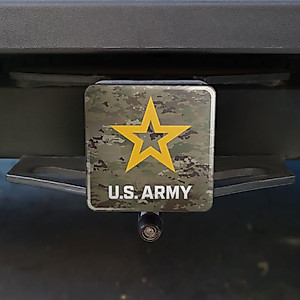 U.S. Army Logo on Camo Tow Trailer Hitch Cover Plug Insert