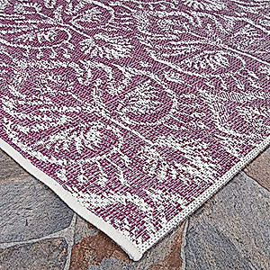 Couristan Marseille Cassis Indoor/Outdoor Area Rug, 2' x 3'7", Plum-Ivory