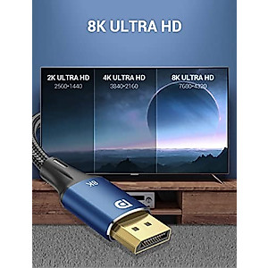 VENTION 8K DisplayPort Cable 1.4 3FT, Display Port Cable 144hz Ultra High Speed 32.4Gbps, 8K@60Hz 4K@144Hz 2K@165Hz HDR HBR3 DP Monitor Cable for Laptop PC TV Gaming Monitor