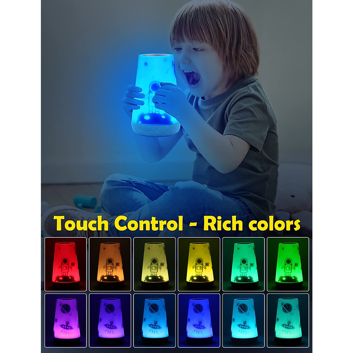 Mostof Space Astronaut Touch Night Light with Remote for Girls Baby Kids Bedroom (Spaceman)