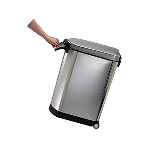 Simplehuman 35 Liter, 40 lb / 18.1 kg X-Large Pet Food Storage Container, Brushed Stainless Steel for Dog, Cat Food, and Bird Feed,Silver