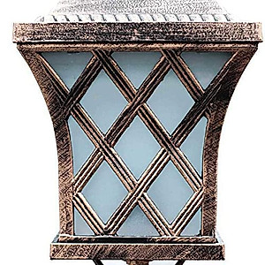 MODEBHD European Victoria Aluminum Tradition Garden Patio Lawn Lamp Column Light E27 Decoration Glass Lantern Outdoor Waterproof Floor Lamp Pillar Street Post Light Column Lamps