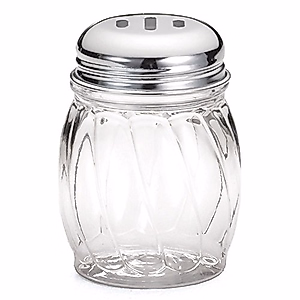 Great Credentials© Grated Cheese or Red Pepper Swirl Glass Shaker (Slotted Top)