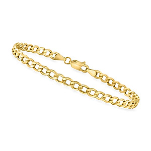 Canaria 4.3mm 10kt Yellow Gold Curb-Link Bracelet. 7 inches