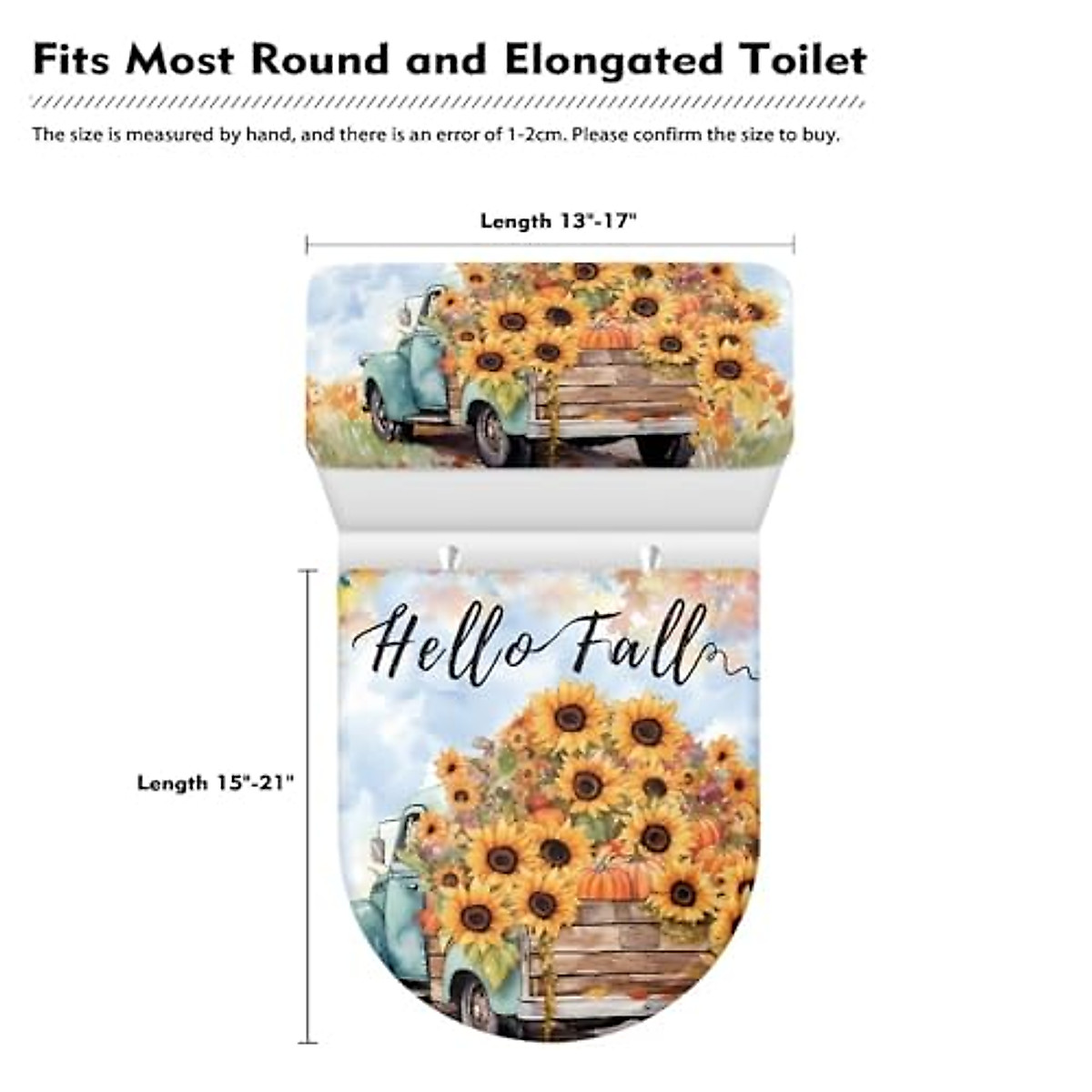 FUIBENG Butterfly Toilet Lid Cover Elongated Colorful Butterflies Toilet Lid Cover and Toilet Tank Lid Cover for Bathroom Washable Soft Toilet Cover,Fit Most Toilet Lid