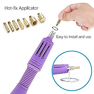 Hotfix Applicator, 7-in-1 Hot Fix Rhinestone Applicator Wand Setter Tool Kit with 7 Tips, 2 Pencils and Tweezers