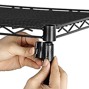 SUPER DEAL Black 4-Shelf Heavy Duty Storage Wire Shelving Unit for Restaurant Garage Pantry Kitchen Garage Rack (36L x 14W x 54H)