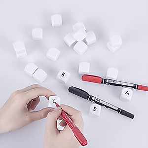 kaiheng 22mm Acrylic Dice with Smoothed Surface Six Sided Dice with Rounded Corner Blank White Dice Cubes for Board Games, DIY Sticker, Math Counting Teaching, Party Fun 20PCS