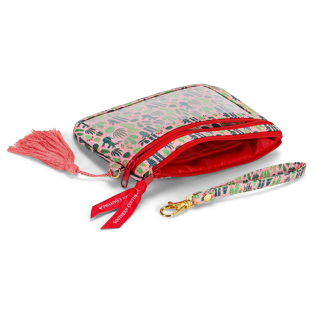 Cactus Southwest Dusty Pink and Orange 7 x 5 Polyester Phone Wristlet Handbag