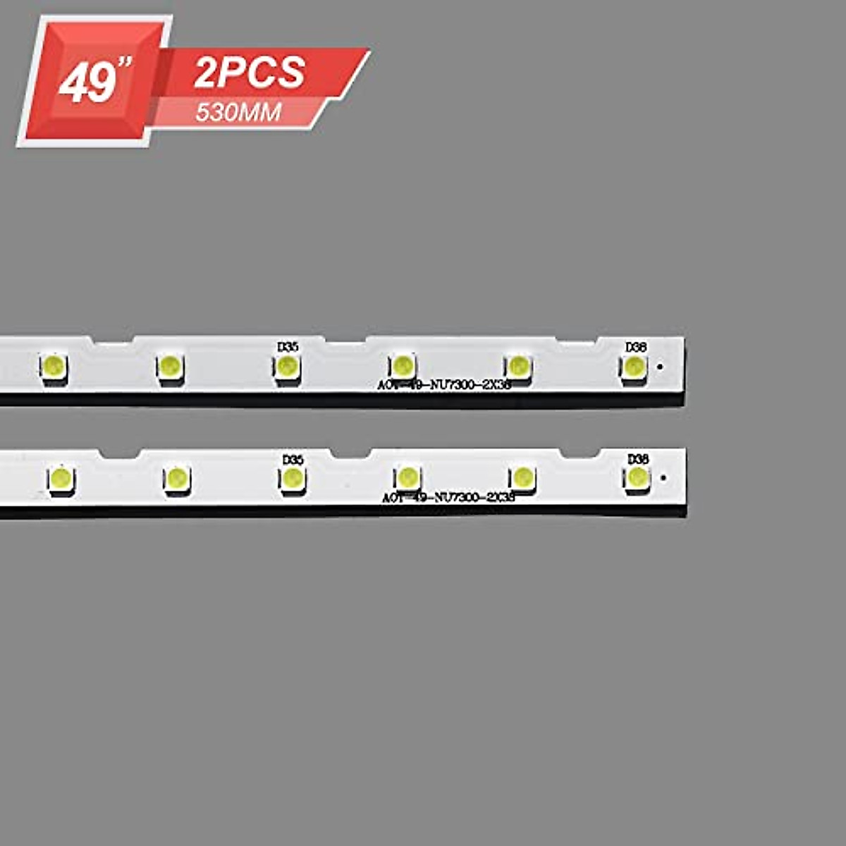 SENHE Backlight Strip 38 LEDs Fit for Samsung 49"TV AOT_49_NU7300_NU7100_2X38_3030C_d6t-2d1_19S2P Rev.v4 UE49NU7140 UE49NU7100