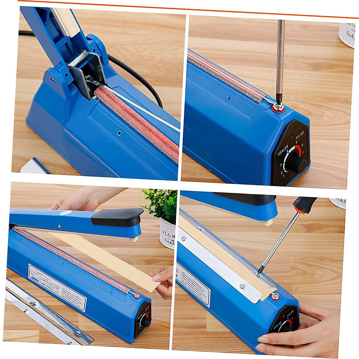 GRIRIW 6pcs Impulse Sealer Replacement Element Sealer Wire Vacuum Sealer Silver Heat Seal Strips Replacement Cloth Tungsten