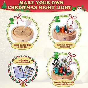 Ahousme Christmas Decorations Night Light Dreamy Snowman Elk DIY Arts and Craft Kits Girls Boys Toys Nightlight Novelty Project Art Kits LED Decor for Kid Age of 6-12 Years Toys for Girls Boys