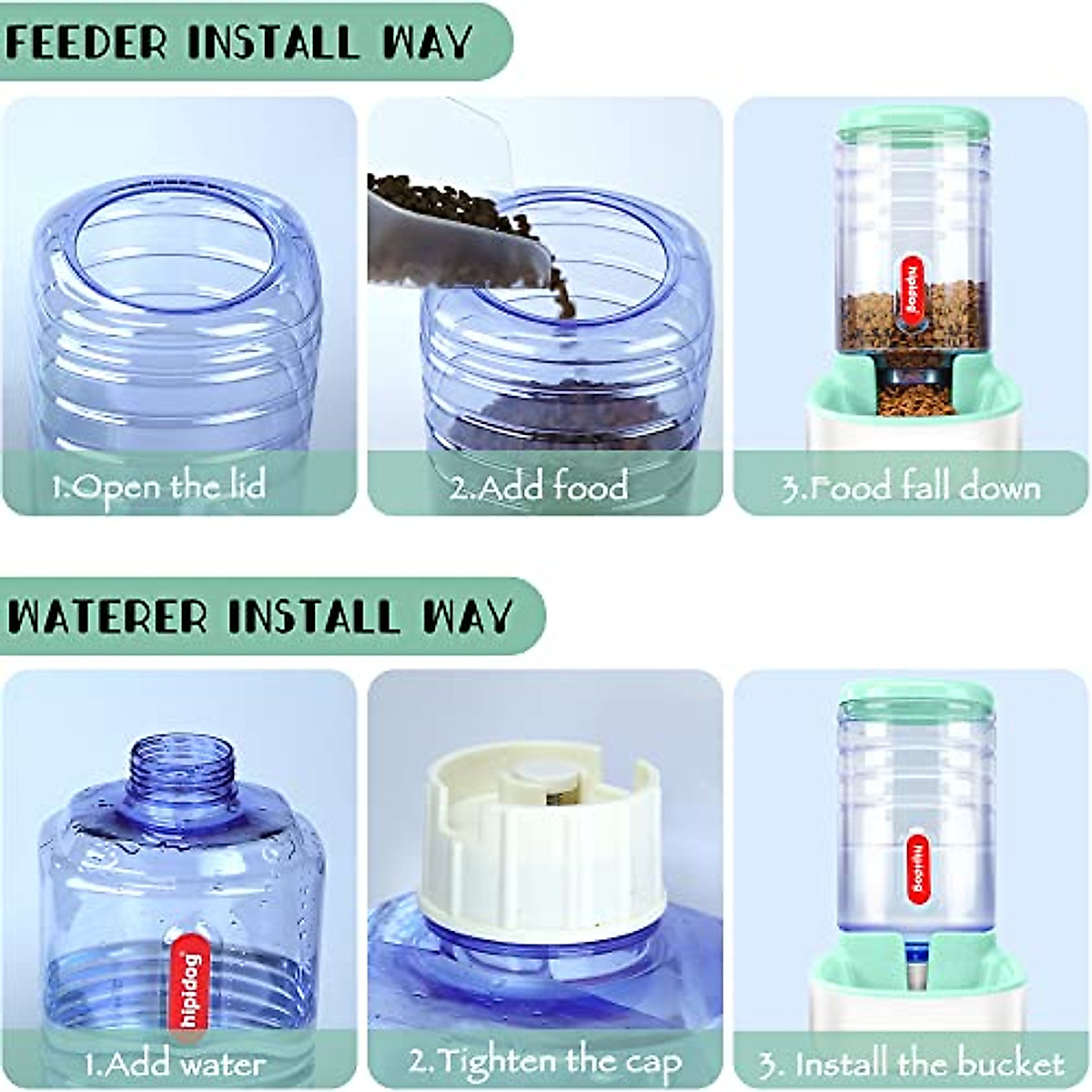 Automatic Pet Feeder Small&Medium Pets Automatic Food Feeder and Waterer Set 3.8L, Travel Supply Feeder and Water Dispenser for Dogs Cats Pets Animals