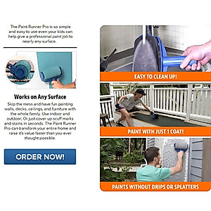 Paint Roller Kit, Paint Runner Pro Brush Set Painting Handle Tool Transform Your House, School & Office in Just Minutes Quickly Decorate Runner Tool Painting Brush Set, No Prep, No Mess