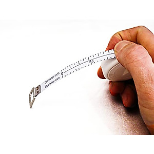 Meterex Diaflex Diameter Tape Measure with Flexible Steel Blade and Plastic Case, Dual Reading in CM and Inches with 2m Range and Blank Space Before Zero - Measure Diameter of Trees and Pipes