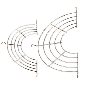 2PCS Stainless Steel Wok Shelf, Kitchen Wok Fry Pan Pot Stainless Steel Shelf Food Cooling Rack Semi circle Fried Food Strainers Cooling Racks Shelves for Kitchen(L)