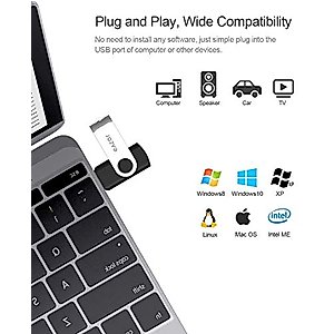 EAZOR USB Flash Drive 64GB - USB 2.0 Interface Digital, Thumb Drive with Swivel Design, Compatible with Computer/Laptop/External Memory Storage, Stick Jump Drive for Photo/Video Backup (64GB-2.0)