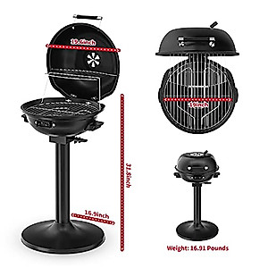 Electric Outdoor Grill,1800W Portable BBQ Grill for Cooking,15+Serving Electric Grill Outdoor Cooking, Non-Stick Removable Stand Barbecue Grill