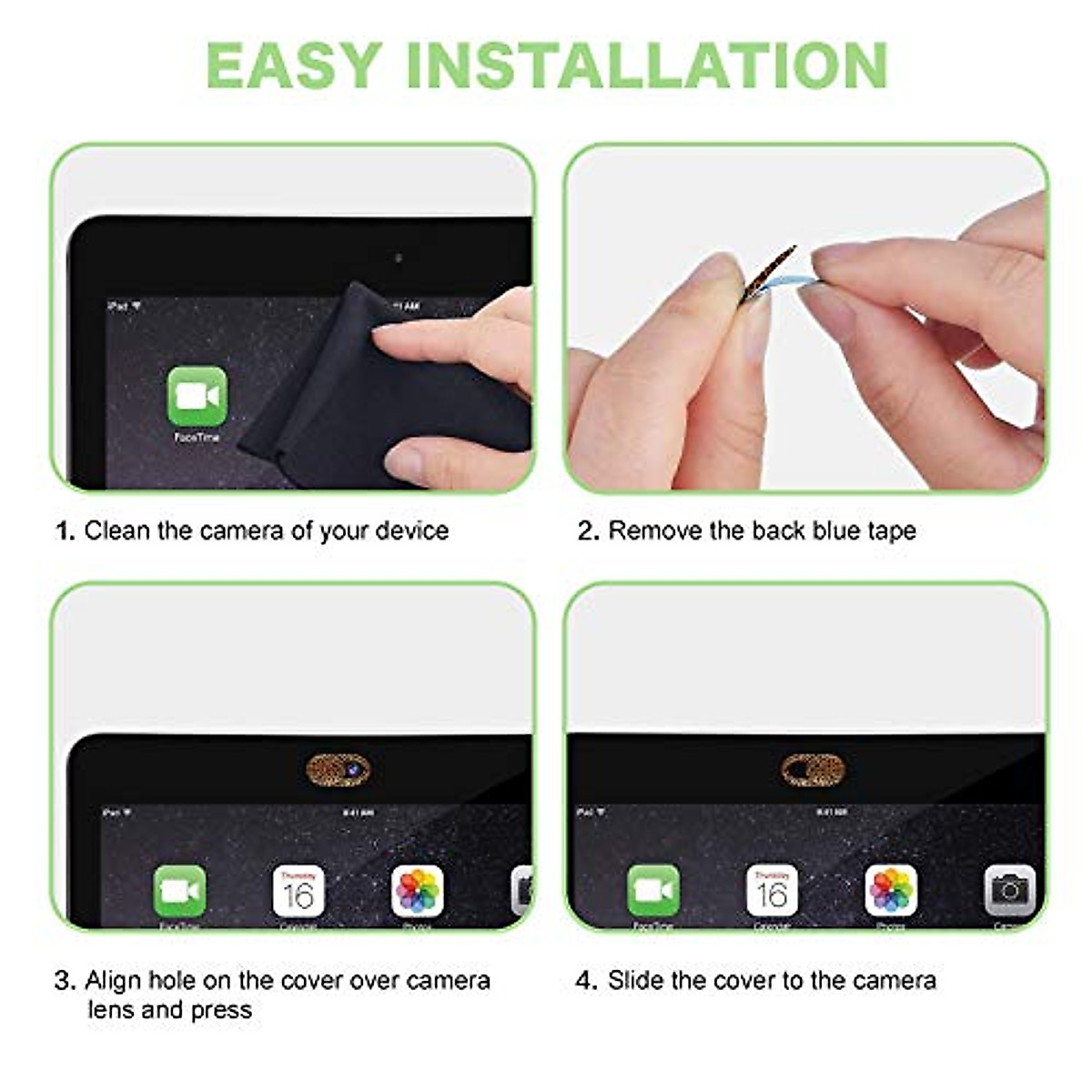 MEGREZ Webcam Cover Camera Cover Slide, Ultra Thin Laptop Privacy Protection Camera Cover Slide 3 Pack,Compatible with MacBook Pro/Air Laptop, Computer, Smartphone, Tablets, Leopard Series