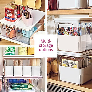 Rosanna Pansino x iDesign Recycled Plastic Kitchen Storage Bins, Includes 1 Large Bin with Lid and 4 Small Bins, Marshmallow Bins/Marshmallow Lid, 6” x 12” x 6”