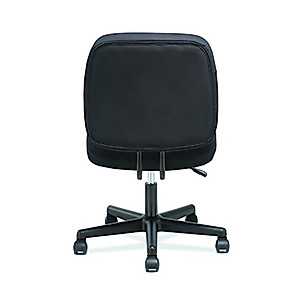 HON Sadie Home Office Desk Chair No Arms, Swivel Desk Chair With Wheels, Task Computer Chair for Office Desk, Black