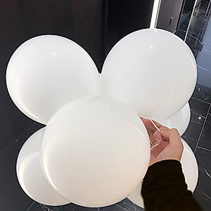 100pcs 12 Inch Balloons (Black and White Balloons), EUFARS Premium Thickened Latex Balloons for Black and White Party Decorations