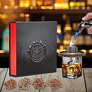 Trinhnity Cocktail Smoker Kit, Four Kinds of Wood Smoker Chips For Bourbon, Whiskey, Infuse Cocktails | Old Fashioned Smoker Kit with 1 Strain, 1 Stainless Steel Filter and 1 Brush for Wine, Whiskey