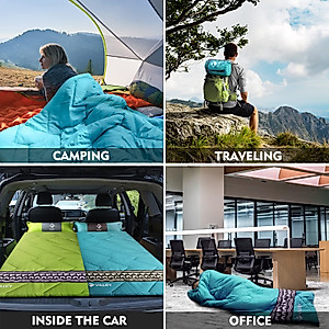 VILLEY Camping Sleeping Bag, Lightweight Backpacking Sleeping Bag with Compression Sack for Adults & Kids, Outdoor Camping Hiking Equipment for 3 Season Warm & Cool Weather - Summer, Spring, Fall