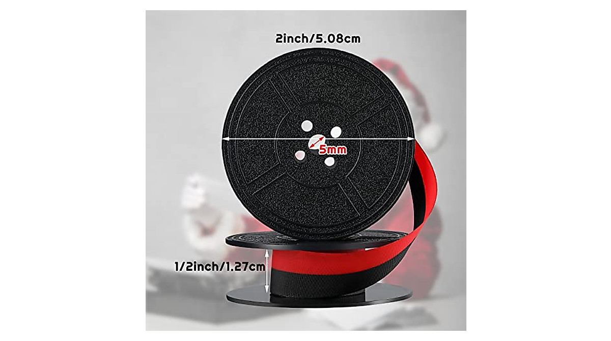 Typewriter Ribbon Twin Spool Pack - 4 Pairs in Red & Black